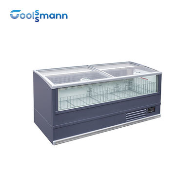 Horizontal Supermarket Island Freezer Refrigerated Display Cabinet Cooler