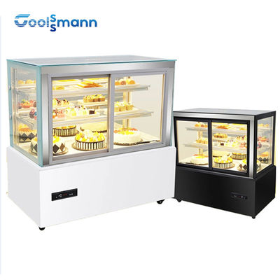 Bottom Mounted Cake Showcase Refrigerator Pastry Glass Display Cabinet