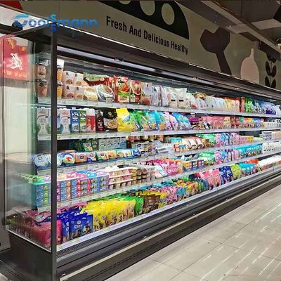 Open Air Curtain Refrigerator , 2.2 Meter Height Supermarket Display ...