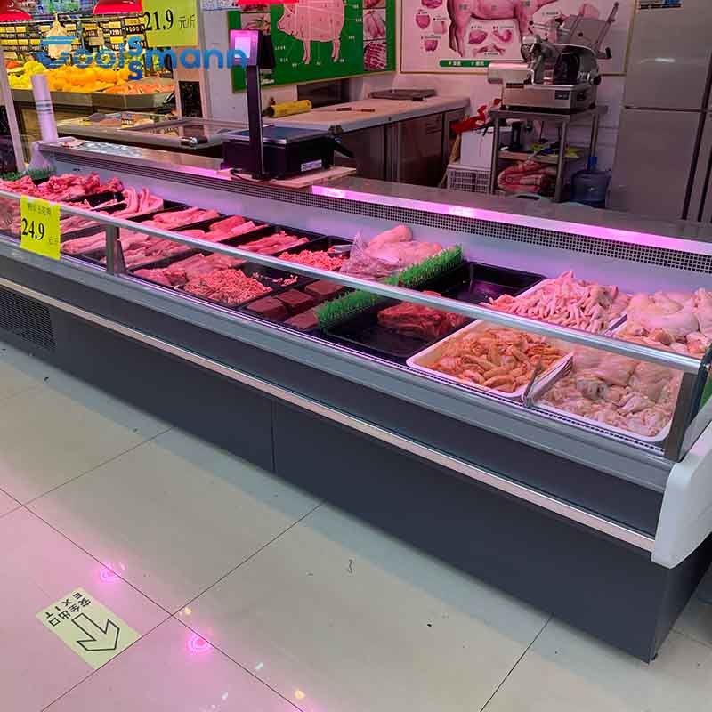 Cold Storage Meat Display Freezer 160L No Door Butcher Shop 0 - 5 ℃ Cooler