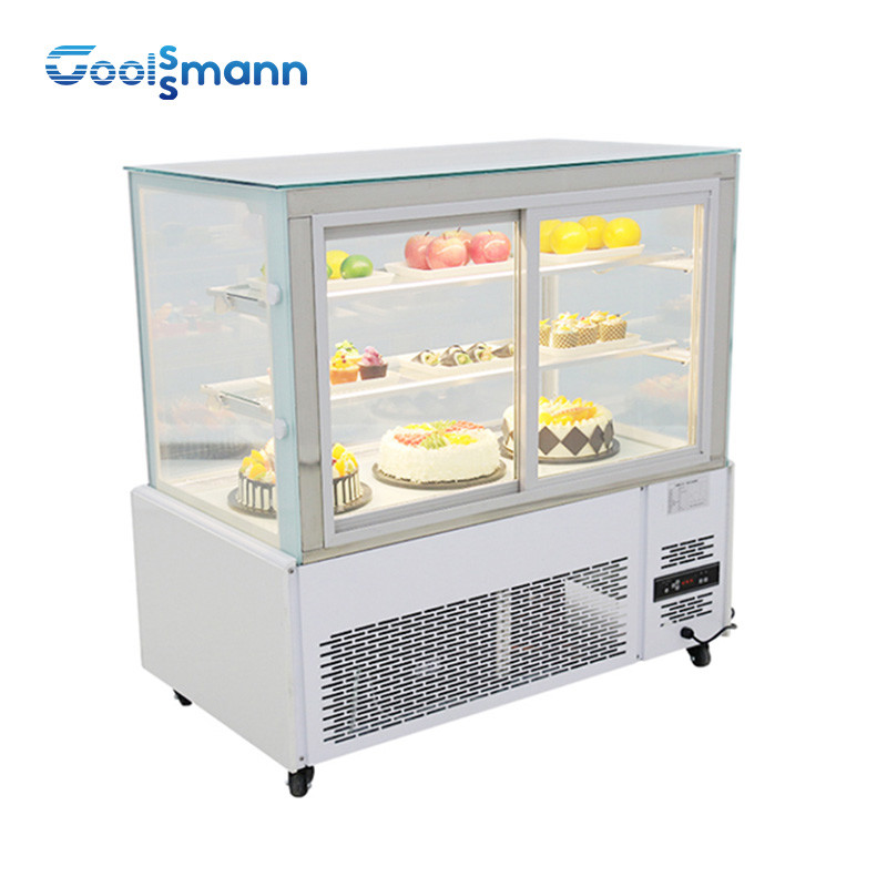 White LED Cake Cooler Fridge , Right Angle 53.5 Inch Height Cake ...