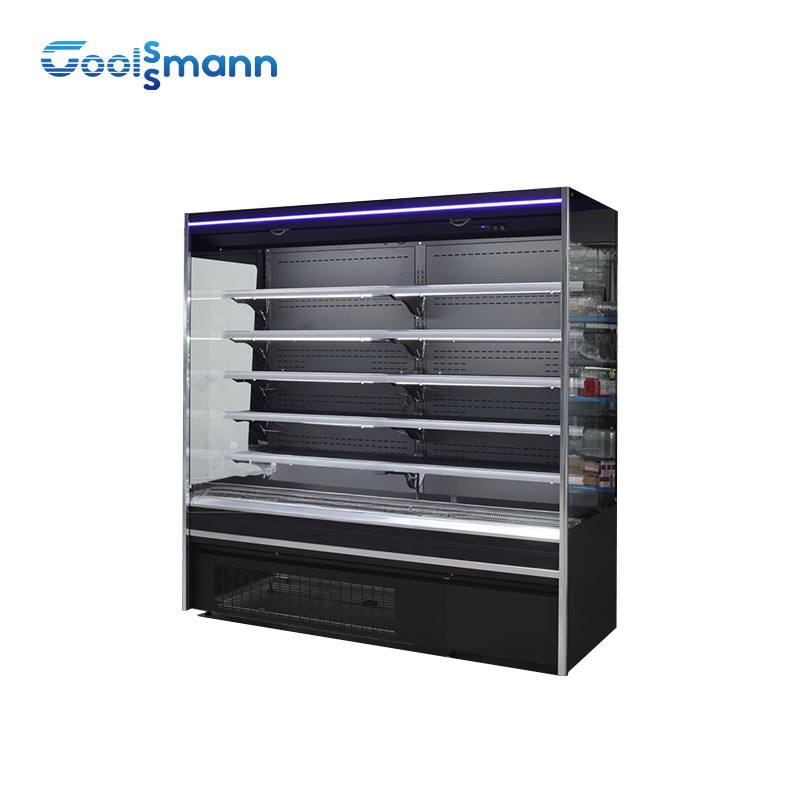 Vegetable Display Case Refrigerator , 4 Layers 1.98m Height LED Open ...