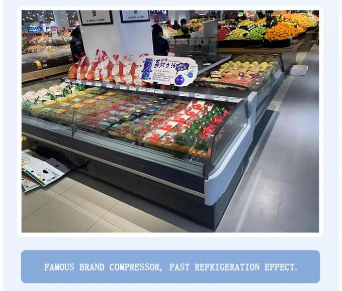 Cold Storage Butcher Meat Counter , 1250mm Length Supermarket Meat ...