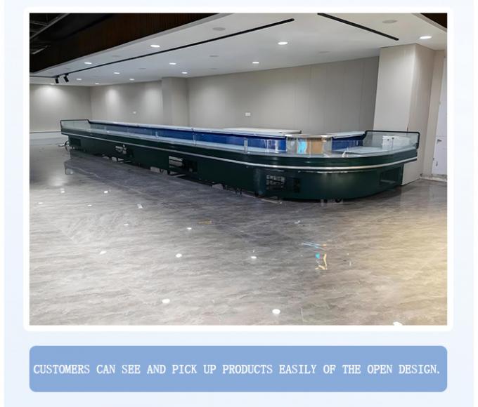 Single Temperature Meat Display Freezer Stainless Steel Food Counter ...