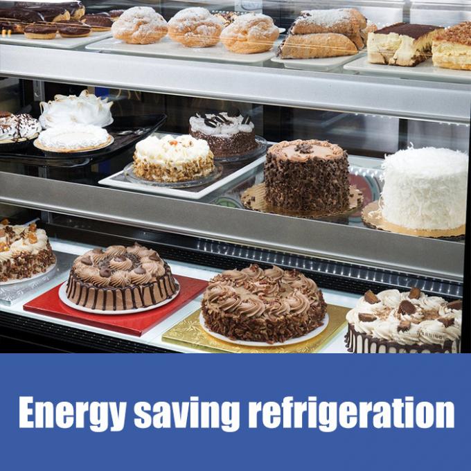 Double Curved Glass Chiller Cake Showcase 115V 60HZ Pastry Display ...