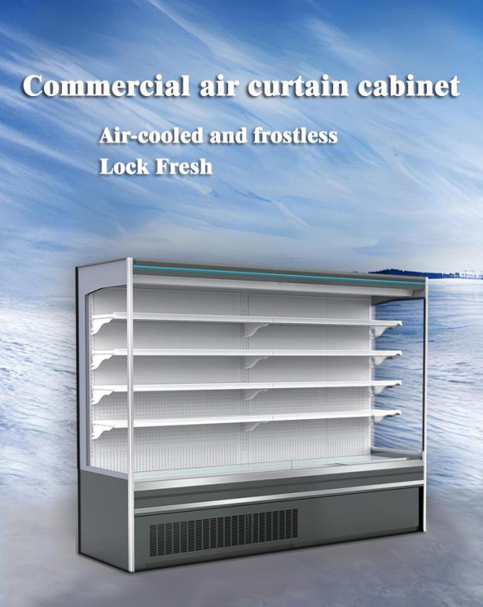 Food Open Showcase Chiller Supermarket Automatic Defrost Display Cabinet
